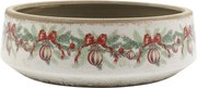 Béžová keramická mísa s vánočními ozdobami Christmas Bow & Bauble – Ø 30*10 cm