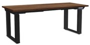 Výškově nastavitelný stůl OfficeTech Strong 180 x 80 cm, černá podnož, dub silverjack