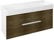 Sapho Mediena - Umyvadlová skříňka 117x51x49 cm, bílá mat/dub graphite MD121