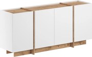 Bílá komoda v dekoru borovice s dírou na kabely 180x80x45 cm Dorma – Kalune Design