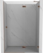 Mexen Lunar, pravé otočné sprchové dveře 130 cm, 8mm čiré sklo, růžové zlato profil, 834-130-000-60-00-P