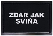 Mercury Flooring, Rohožka Zdar jak sviňa 40x60 cm - na ven i na doma, 40x60, černá