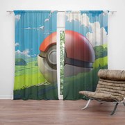 Sablio Závěs Pokemon ball Krajina: 2ks 140x250cm