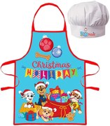 Dětská vánoční zástěra s kuchařskou čepicí Tlapková patrola - Paw patrol - 2 díly - pro děti 3 - 8 let