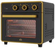 HOMCOM malá trouba 20L 1400W 90-230℃ s časovačem na 1 hodinu 3 polohy roštu Plech na pečení Žehlička Černá 36cm x 37,7cm x 34,5cm | Aosom.de