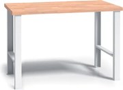 Pracovní stůl do dílny G3, buková spárovka, pevné kovové nohy, 1500 mm