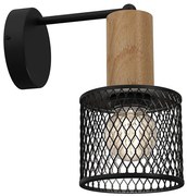 Nástěnná lampa SOBRESA 1xE27/60W/230V černá/dřevo