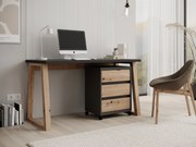 ADRK PC stůl s kontejnerem IWO I G-ART, grafit/dub artisan
