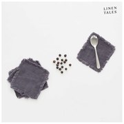 Tmavě šedé látkové podtácky v sadě 4 ks – Linen Tales