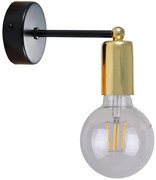 Nástěnné svítidlo Edison, zlaté tělo svítidla