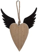 Dekorace závěsné srdce s andělskými křídly Angel Rustic S - 17*3*20 cm
