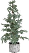 Zelený vánoční stromek Fleur s 80 LED světýlky a košíkem – Ø 60*120 cm