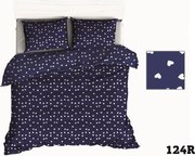 KARO Bavlněné povlečení 200x220 R124 tmavě modré srdce bílé 317D