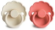 Frigg Dudlík Frigg Daisy 2-pack kaučuk vel.2 Cream/Poppy
