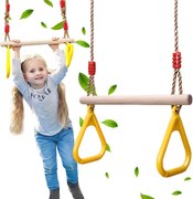 Verk Group DĚTSKÁ DŘEVĚNÁ ZAHRADNÍ HOUPAČKA GYMNASTICKÁ HRAZDA S DRŽADLY
