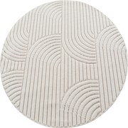 Ayyildiz, Kusový koberec Helix 2201 cream kruh, 120x120, bílá, chodba / předsíň
