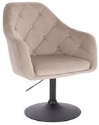LuxuryForm DESIGN Otočné křeslo ANDORA VELUR na černém talíři - latte