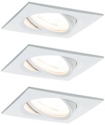 Paulmann 93454 LED Coin Nova rectangular, set bílých hranatých bodovek, 3x6,5W LED 2700K, 8,4x8,4cm