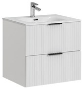 Comad Koupelnová skříňka s keramickým umyvadlem Adel White 60 cm - černá mat