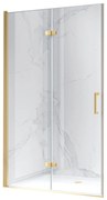 BPS-koupelny Zalamovací otočné sprchové dveře HYD-SD-21F 120 zlatá/transparent pro instalaci do niky - bez vaničky