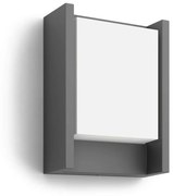 Philips myGarden - Nástěnné venkovní LED svítidlo 17x22 cm, 2700 K, 6 W, antracit 915005193801