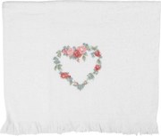 Bílý froté ručník se srdcem z růží Rose Heart - 40*66 cm