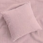 Celoroční mušelínový povlak na polštářek Soft Pink - GOTS Velikost: 40 x 40