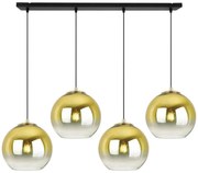 Závěsné svítidlo Bergen Gold, 4x zlaté/transparentní skleněné stínítko (fi 20cm)