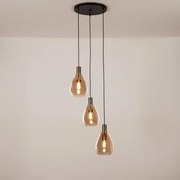 Závěsné skleněné svítidlo do obýváku Padova Champagne Trio Round