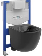 Mexen sada podomítková WC rám Fenix XS-F s WC mísou Lena, černý mat - 6803322XX85