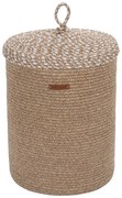 Béžový látkový úložný box s víkem 36x45x50 cm – Mioli Decor