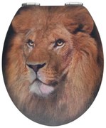 WC sedátko s 3D obrázkem a snadným zavíráním Wenko Lion, 44,5 x 38 cm