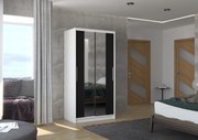 ADRK Furniture Posuvná skříň se zrcadlem DRAGONIS 100 SW-DRA-W+B-100+A621