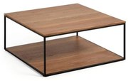 Hnědý konferenční stolek s deskou v dekoru ořechového dřeva 80x80 cm Yona - Kave Home
