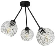 Stropní svítidlo Crystal Trio, 3x stříbrné křišťálové stínítko
