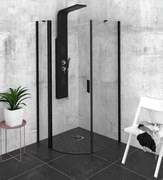 Polysan Zoom - Sprchový kout Black 90x90 cm, levý, černá mat/čiré sklo ZL2615BL