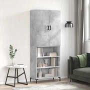 Skříň highboard betonově šedá 69,5x34x180 cm kompozitní dřevo
