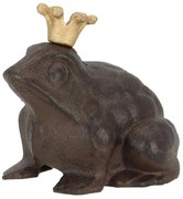 Zahradní litinová figurka Prince Frog, 11,5x13 cm, hnědá