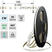 LED pásek McLED 24V studená bílá š=10mm IP20 4,8W/m 60LED/m SMD3528 ML-126.795.60.8
