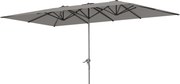 Outsunny Dvousedlový Slunečník s Kličkou 451 x 264 cm, UV Ochrana 50+, windproof Zahradní Slunečník, Balkonový Slunečník, Hliníkový Trhací Slunečník p