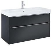 Jika Pure - Skříňka s umyvadlem, 100x54x42 cm, 2 zásuvky, matná černá H40B2364023532