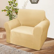 Elastický plyšový potah na křeslo BestBerg / světle žlutá