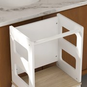 AIYAPLAY Dětská vyhlídková věž, Dětská učící věž, Trapézová konstrukce, 2-v-1 design s tabulí, bezpečnostní tyč, pro děti 3-6 let, bílá | Aosom