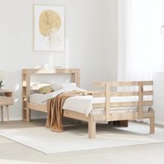 Rám postele s čelem 90 x 200 cm masivní borové dřevo 3306106