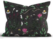 MK Lůžkoviny Bavlněný povlak na polštář Renforcé 70 x 90 cm - Herbář černý