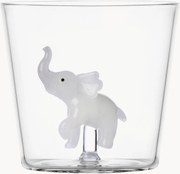 Ručně vyrobený skleněný pohárek z borosilikátového skla White Elephant