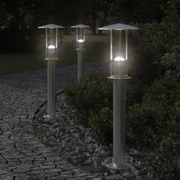 Venkovní stojací lampy 3 ks stříbrné 60 cm nerezová ocel