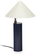 Tmavě modrá stolní lampa s kovovým stínidlem (výška 42 cm) Shiva – Kave Home
