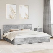 Rám postele s čelo Betonově šedá 200 x 200 cm Kompozitní dřevo 3410857