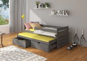 ADRK Furniture Postel dvojitá s bariérou a matracemi TOMI 200x90